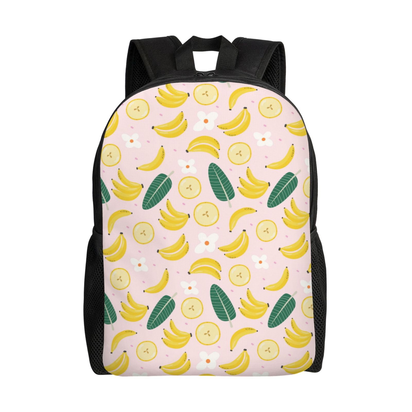 Honeii Banana With Leaves Print Laptop Backpack for Work, College ...
