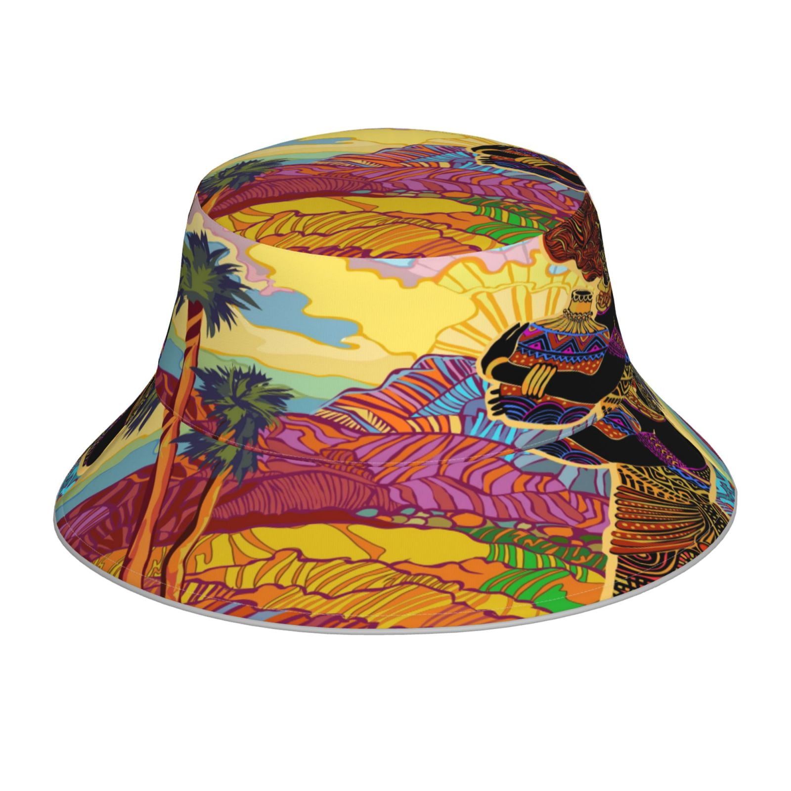 Honeii Beautiful African Woman for Unisex Bucket Hat Waterproof Rain ...