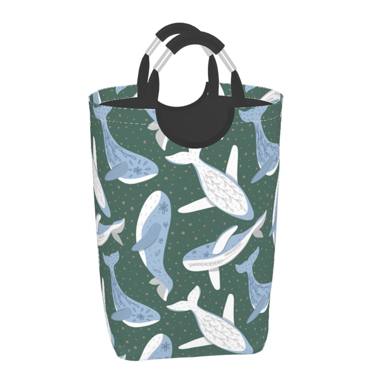Honeii Beautiful Whales Print Laundry Hamper Collapsible Laundry ...