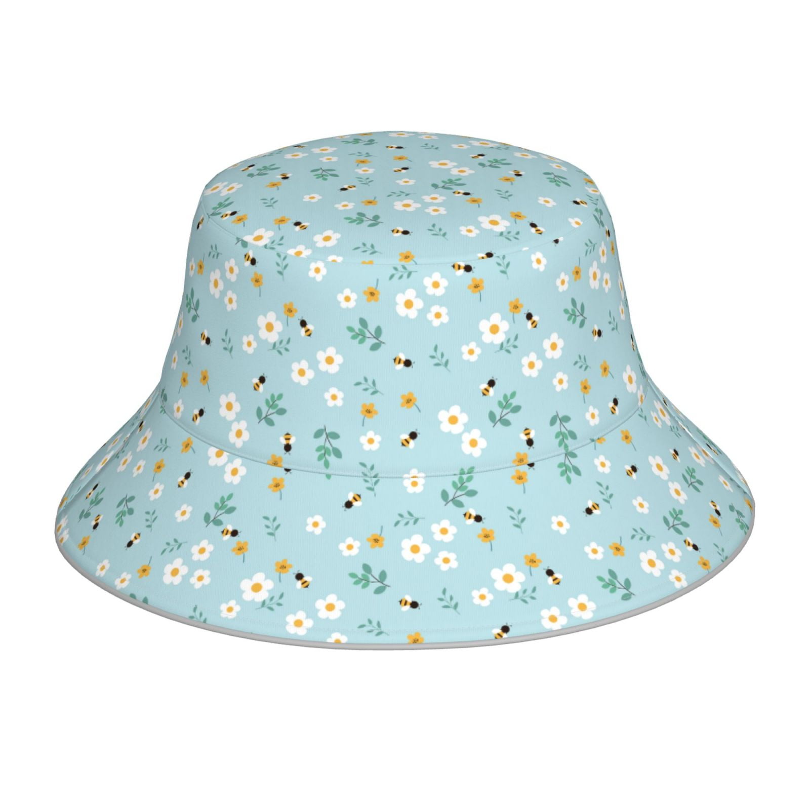 Honeii Bee Flower for Unisex Bucket Hat Waterproof Rain Hat Reversible ...