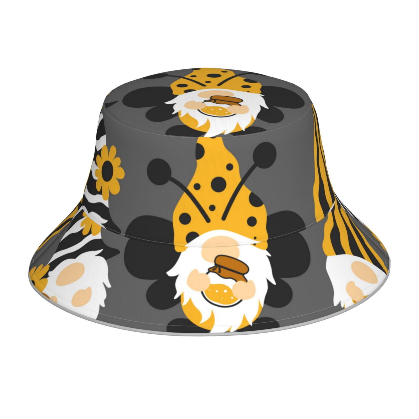 Honeii Bee Gnome With Sunflower for Unisex Bucket Hat Waterproof Rain ...