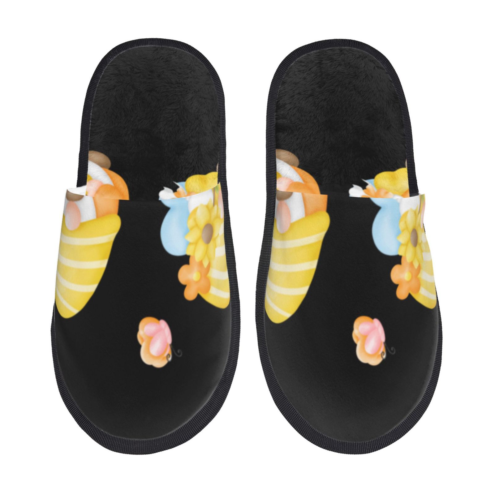 Honeii Bee Happy Sunflower Gnomes print Slippers Memory Foam House ...