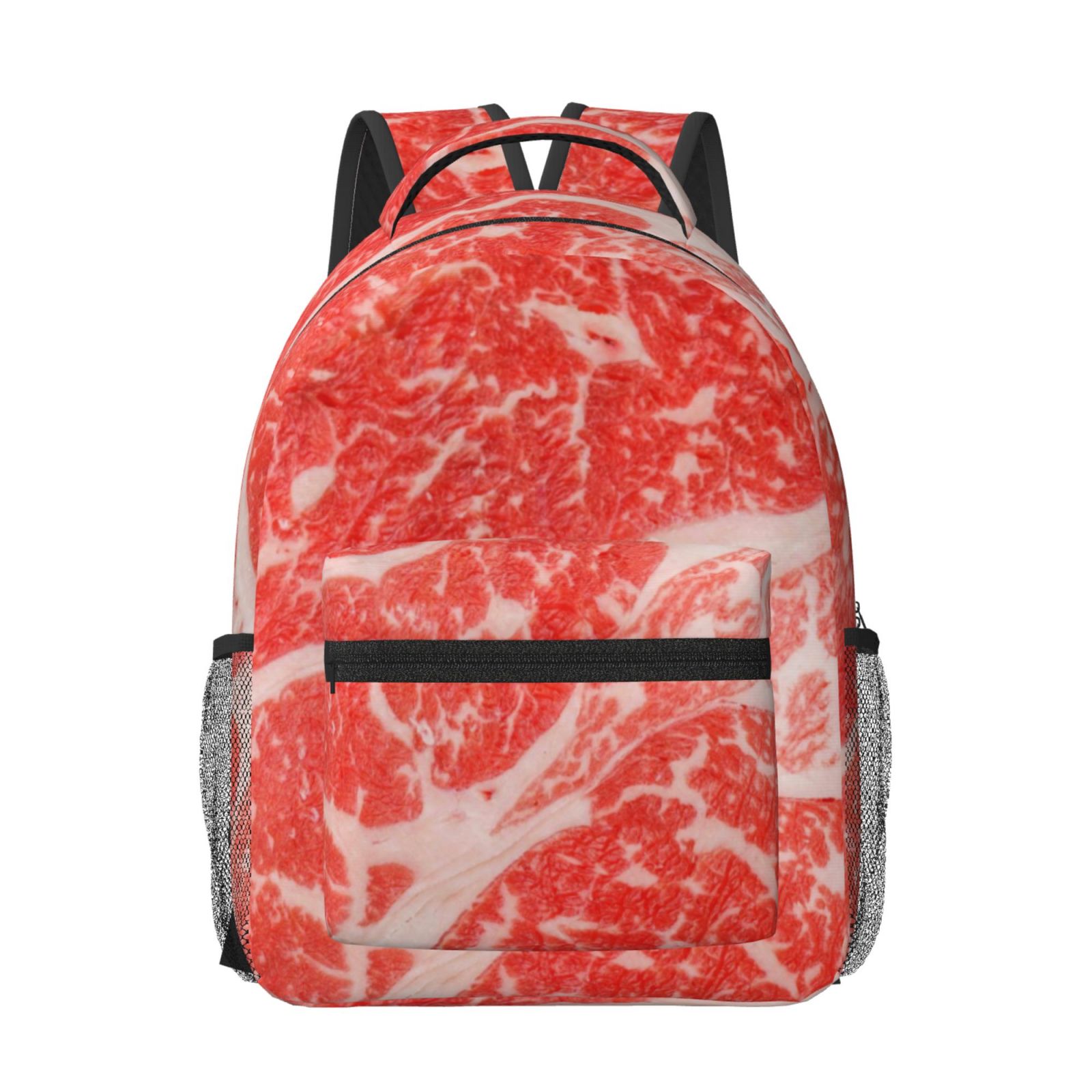 Honeii Beef Steaks Print Backpack for School,15.6 inch Laptop Back Pack ...