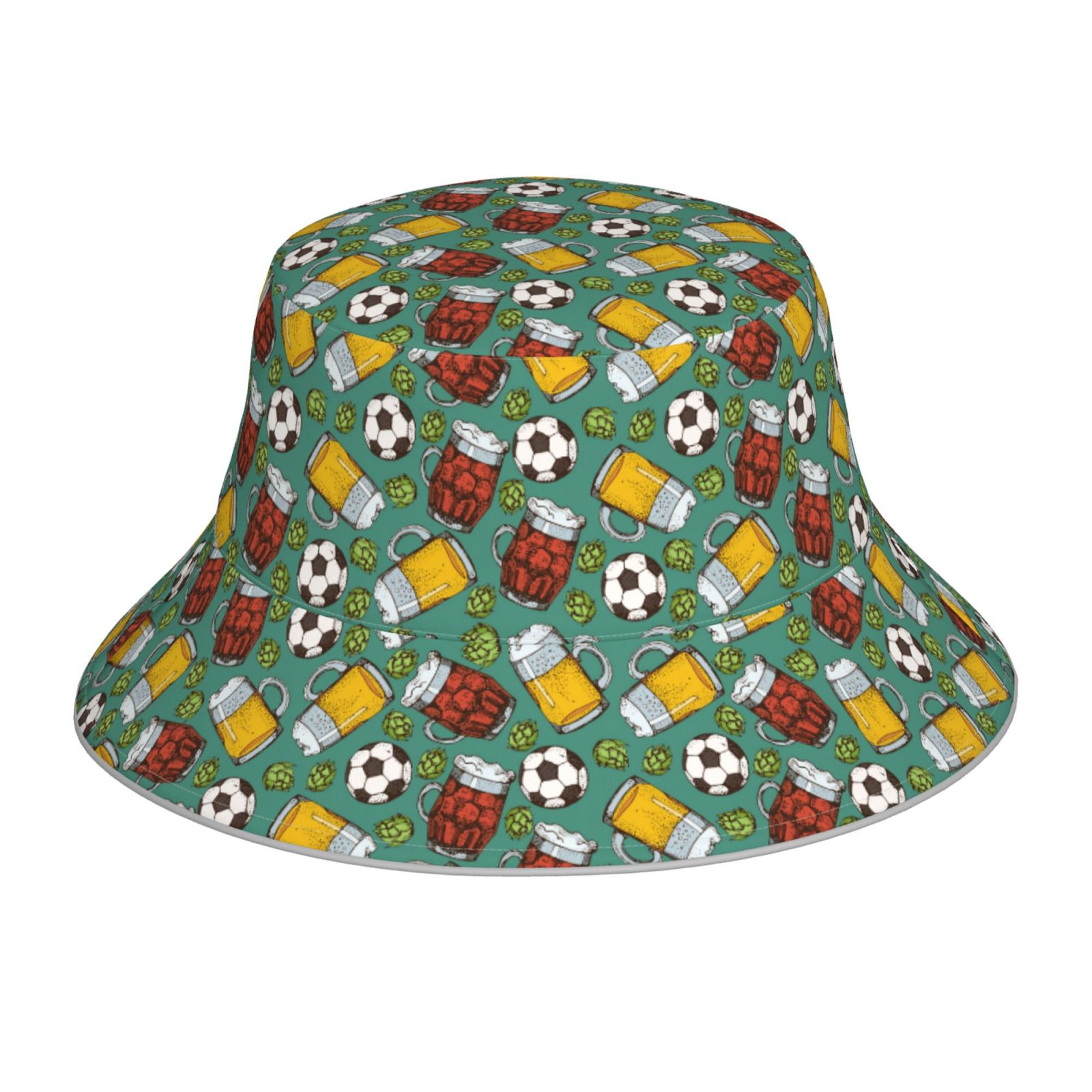 Honeii Beer And Soccer for Unisex Bucket Hat Waterproof Rain Hat ...