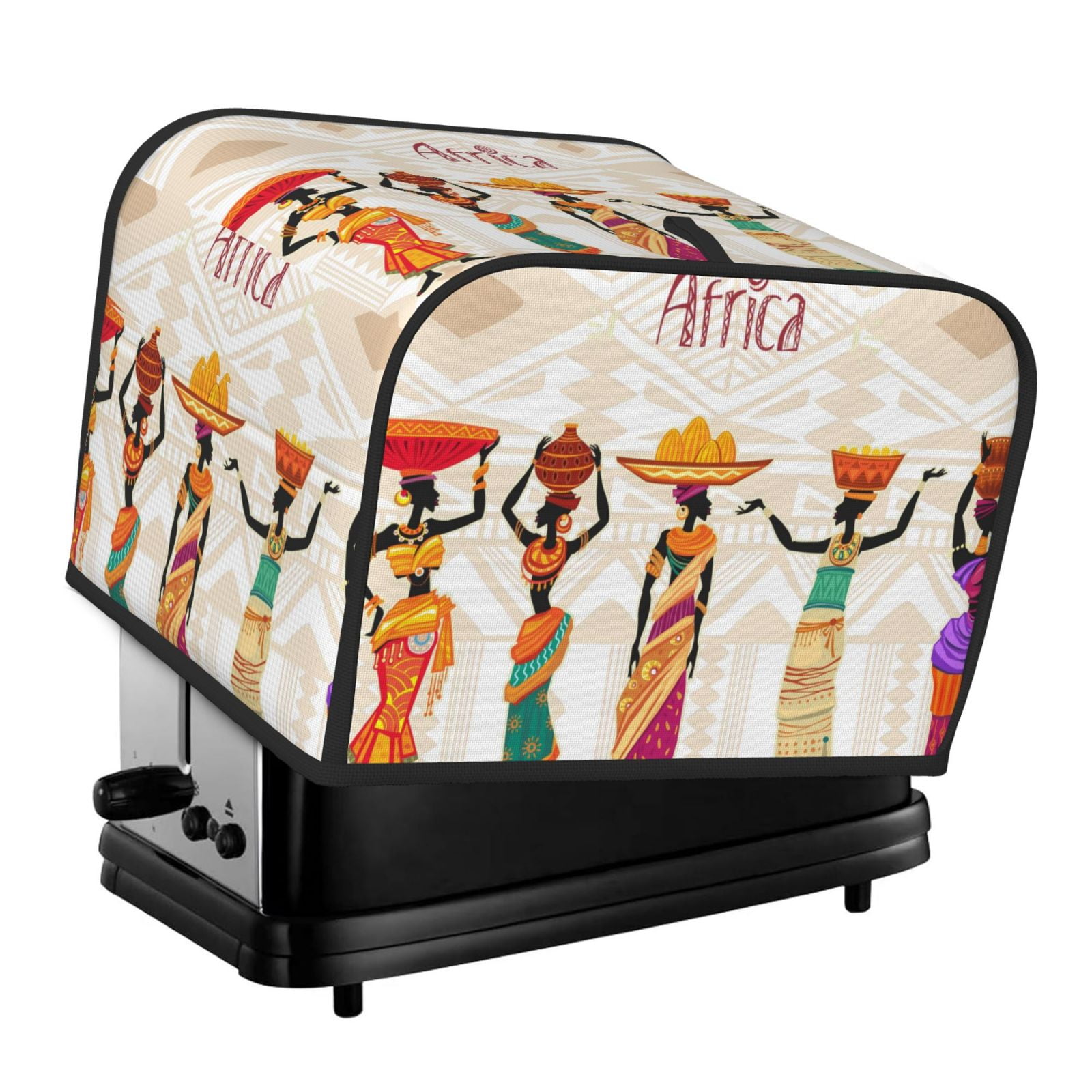 Honeii Black African Woman Print 4 slice Toaster Cover, Two Slice ...