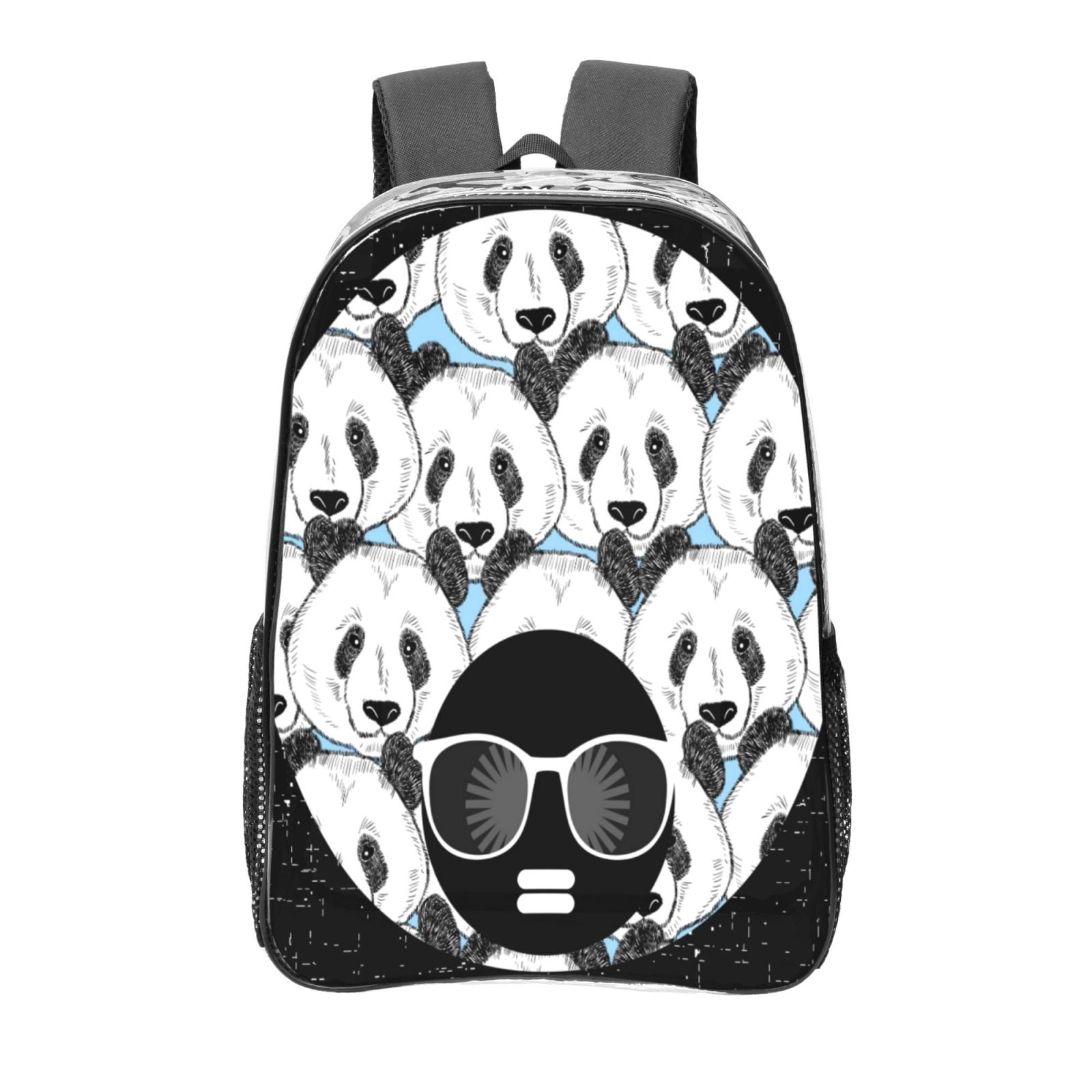 Honeii Black Head Woman with Panda Hair Print Clear Backpack Heavy Duty ...