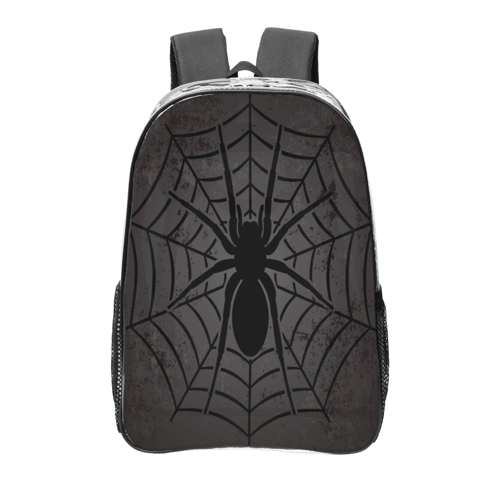 Honeii Black Spider On Web 1 Print Clear Backpack Heavy Duty ...
