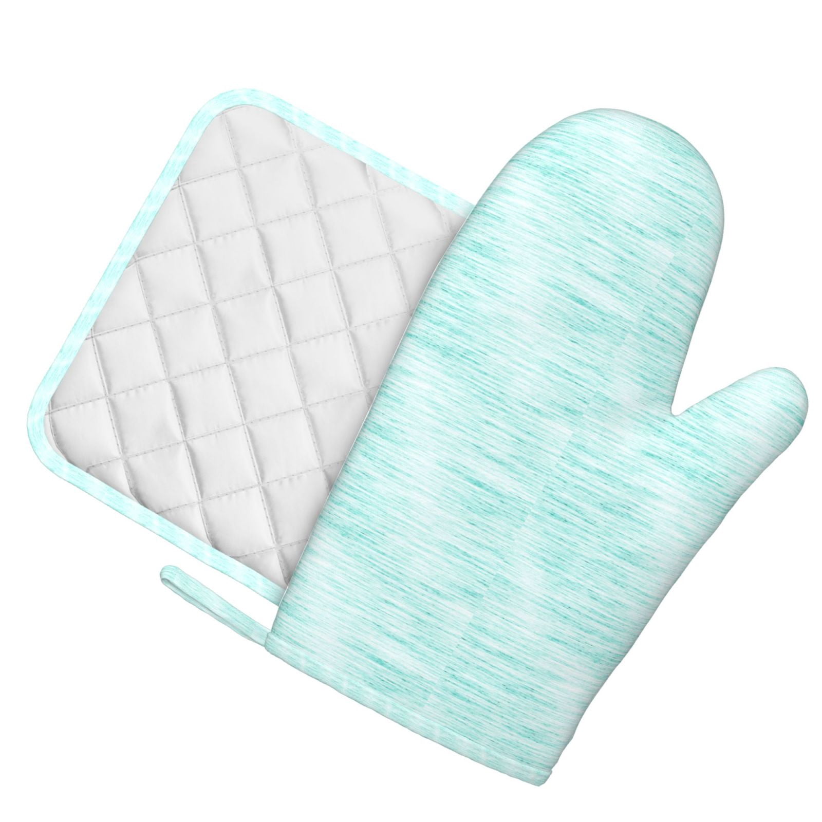 Honeii Blue Bright patten Oven Mitts and Pot Holders Sets, Baker Oven ...