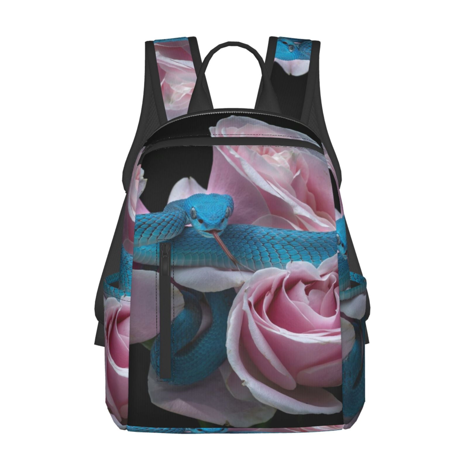Honeii Blue Lipped Pit Viper And Three Pink Roses Print Lightweight ...