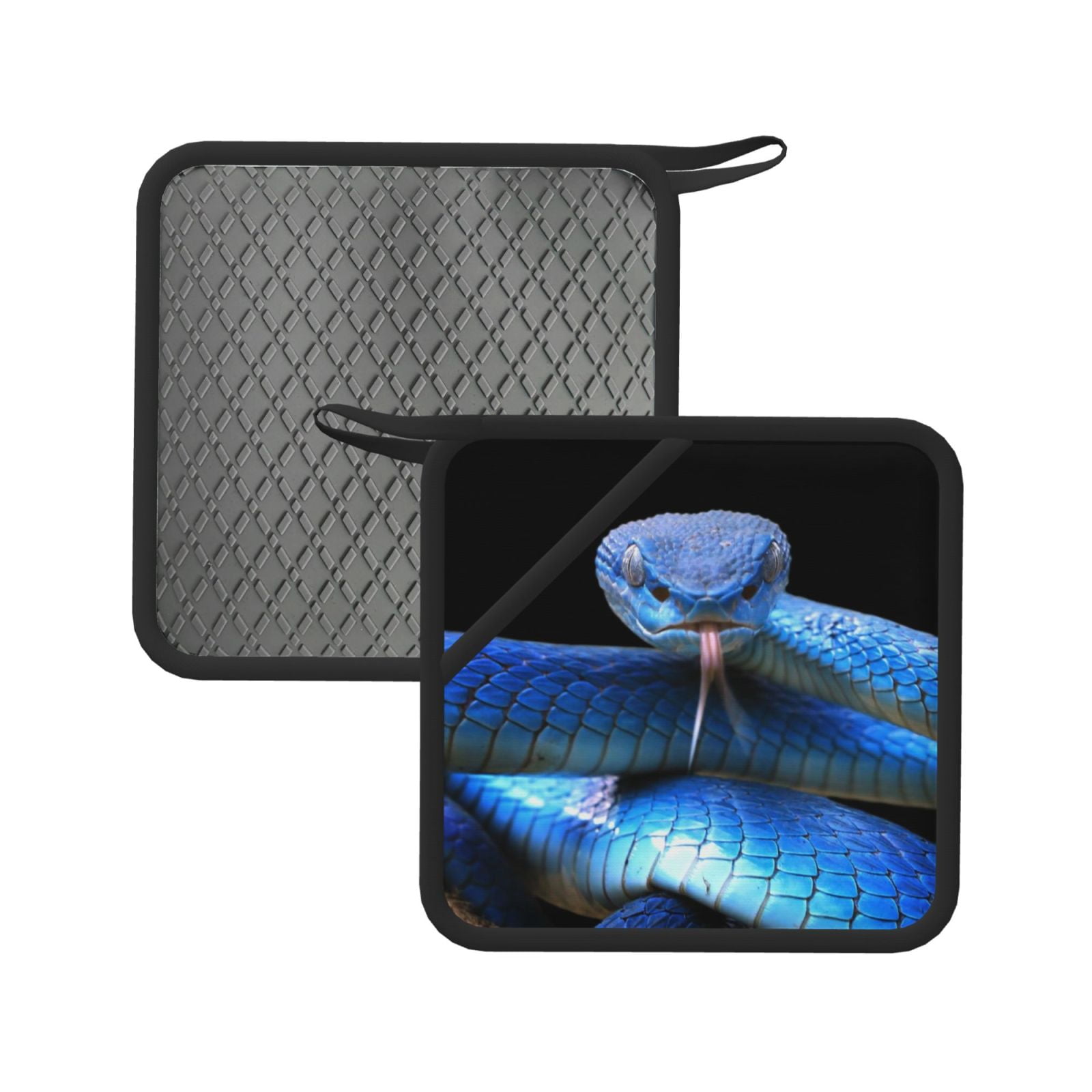 Honeii Blue Viper Snake for Silicone Trivets for Hot Pots and Pans ...
