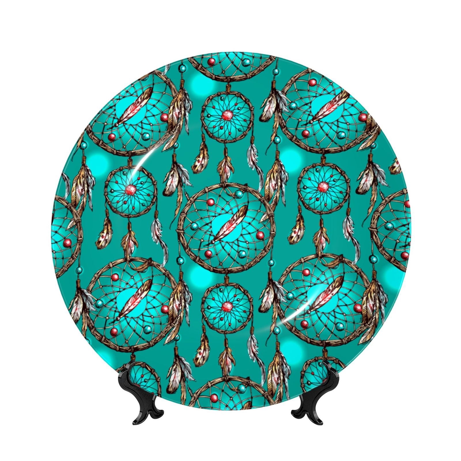 Honeii Boho Dreamcatcher Print Elegant Bone China Decorative Plate ...