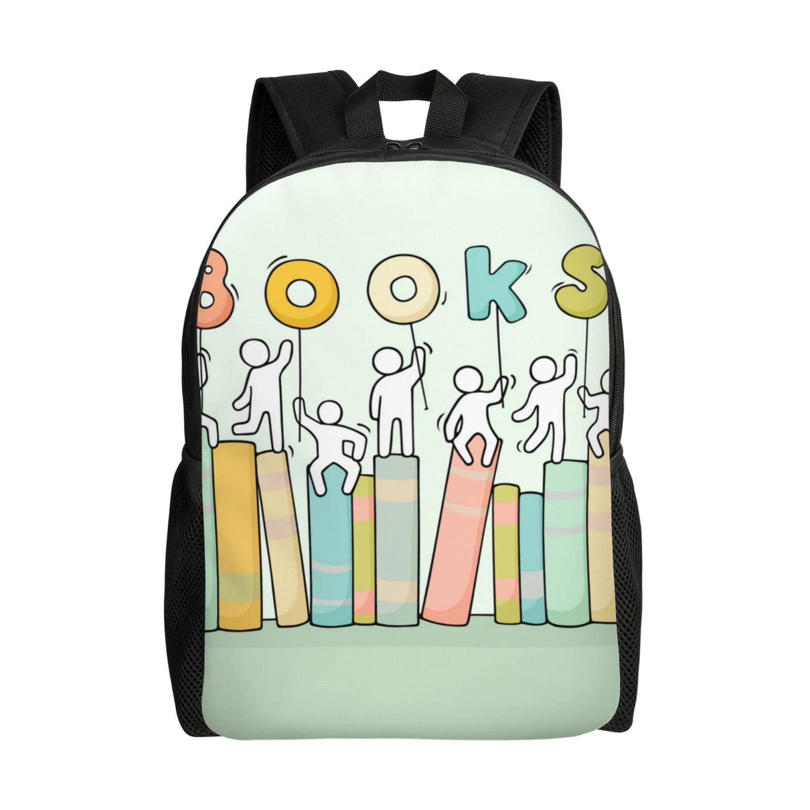 Honeii Books Print Laptop Backpack for Work, College, Travel, Daily ...