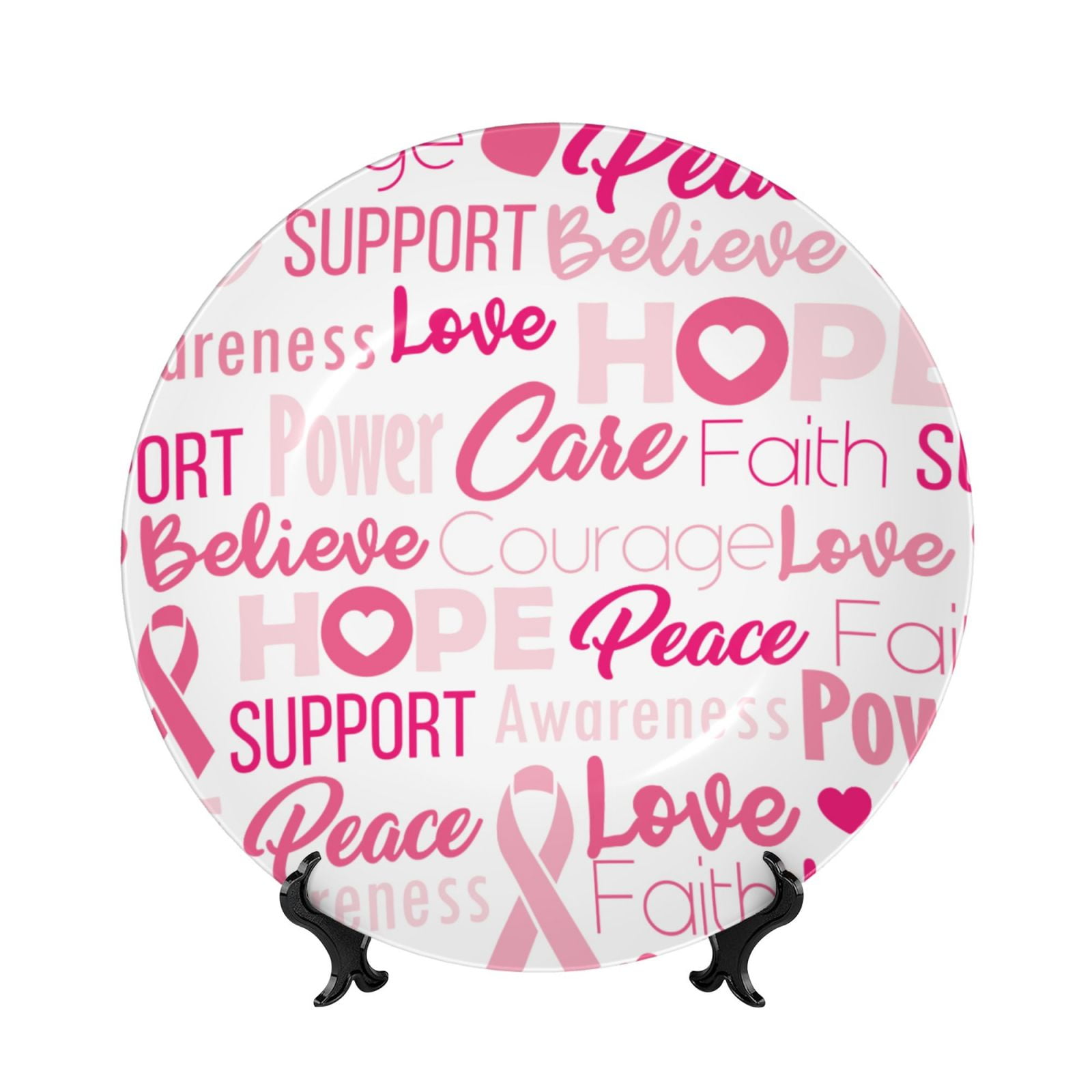 Honeii Breast Cancer Ribbons Awareness (2) Print Elegant Bone China ...