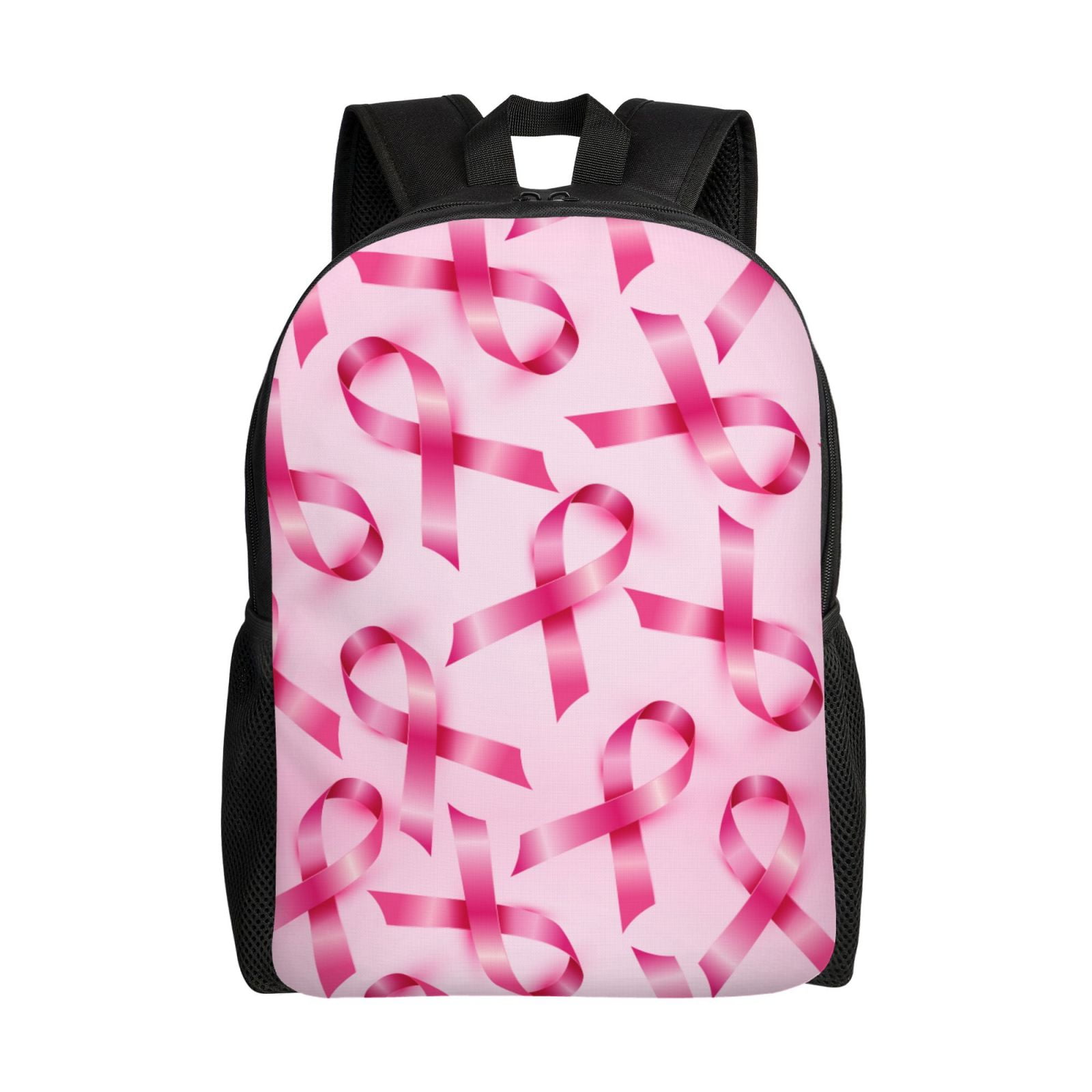 Honeii Breast Cancer Ribbons Awareness Print Laptop Backpack for Work ...