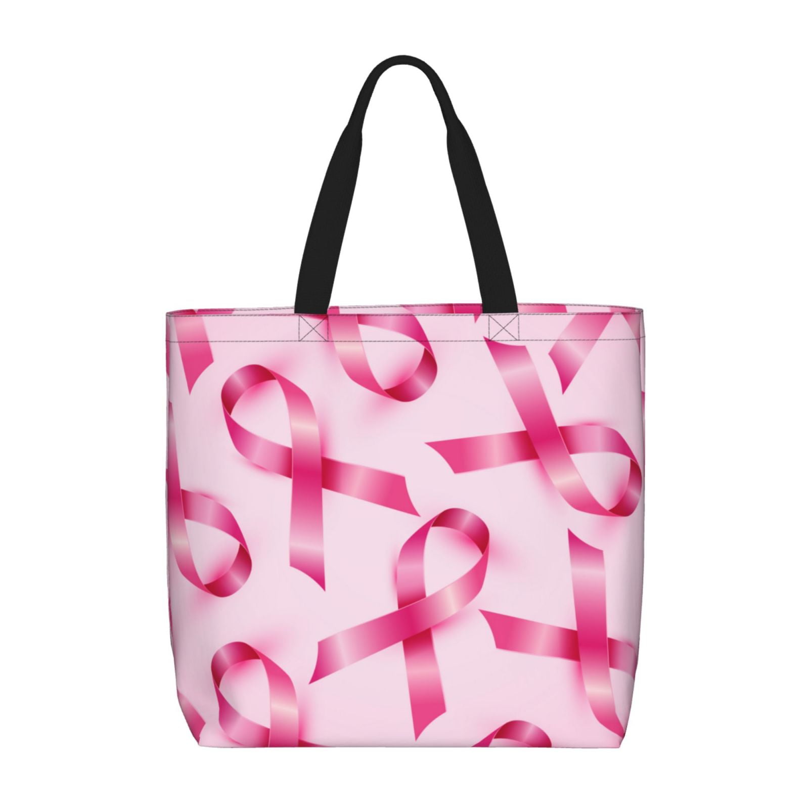 Honeii Breast Cancer Ribbons Awareness Print Tote Bag, Reusable Grocery ...