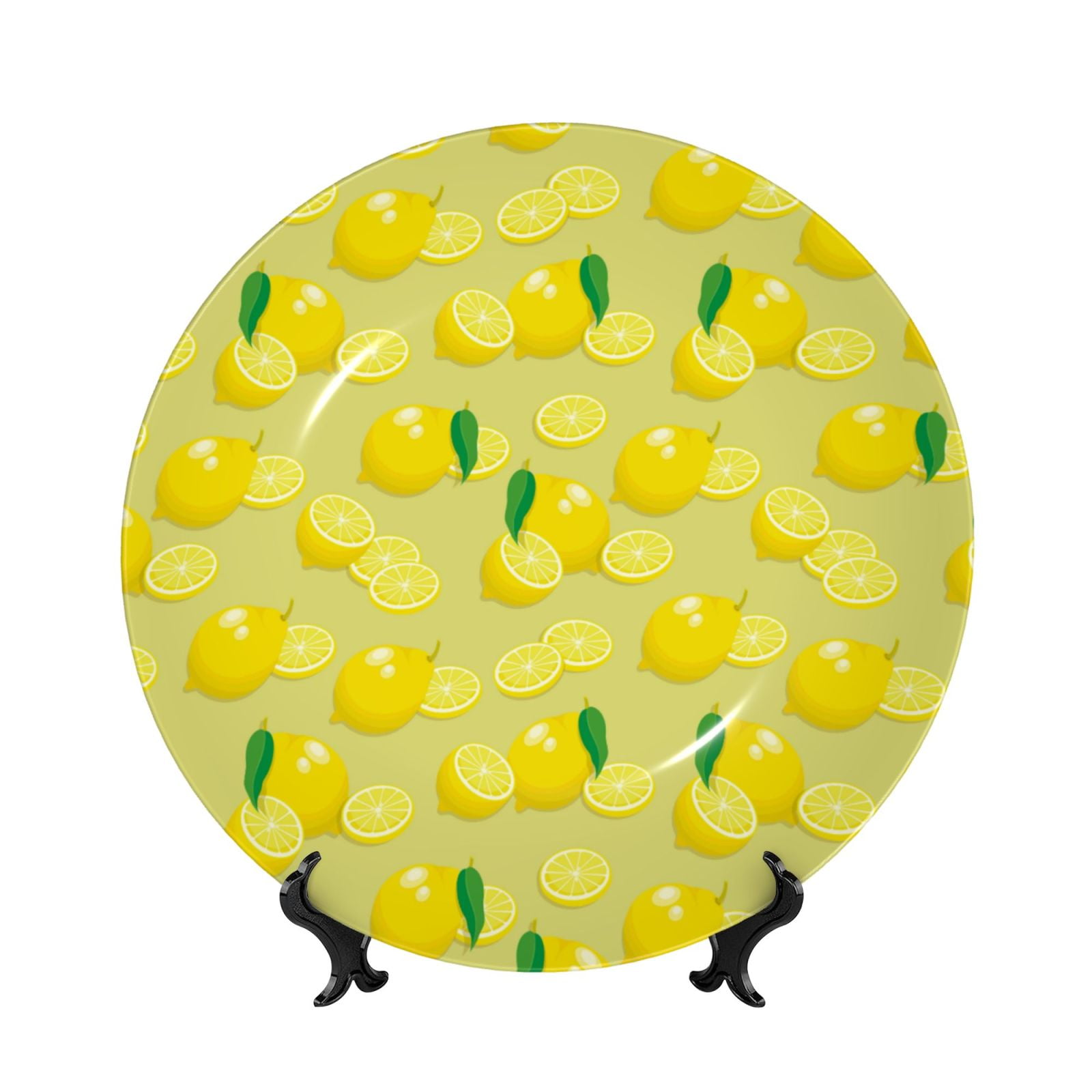 Honeii Bright Lemons Print Elegant Bone China Decorative Plate ...