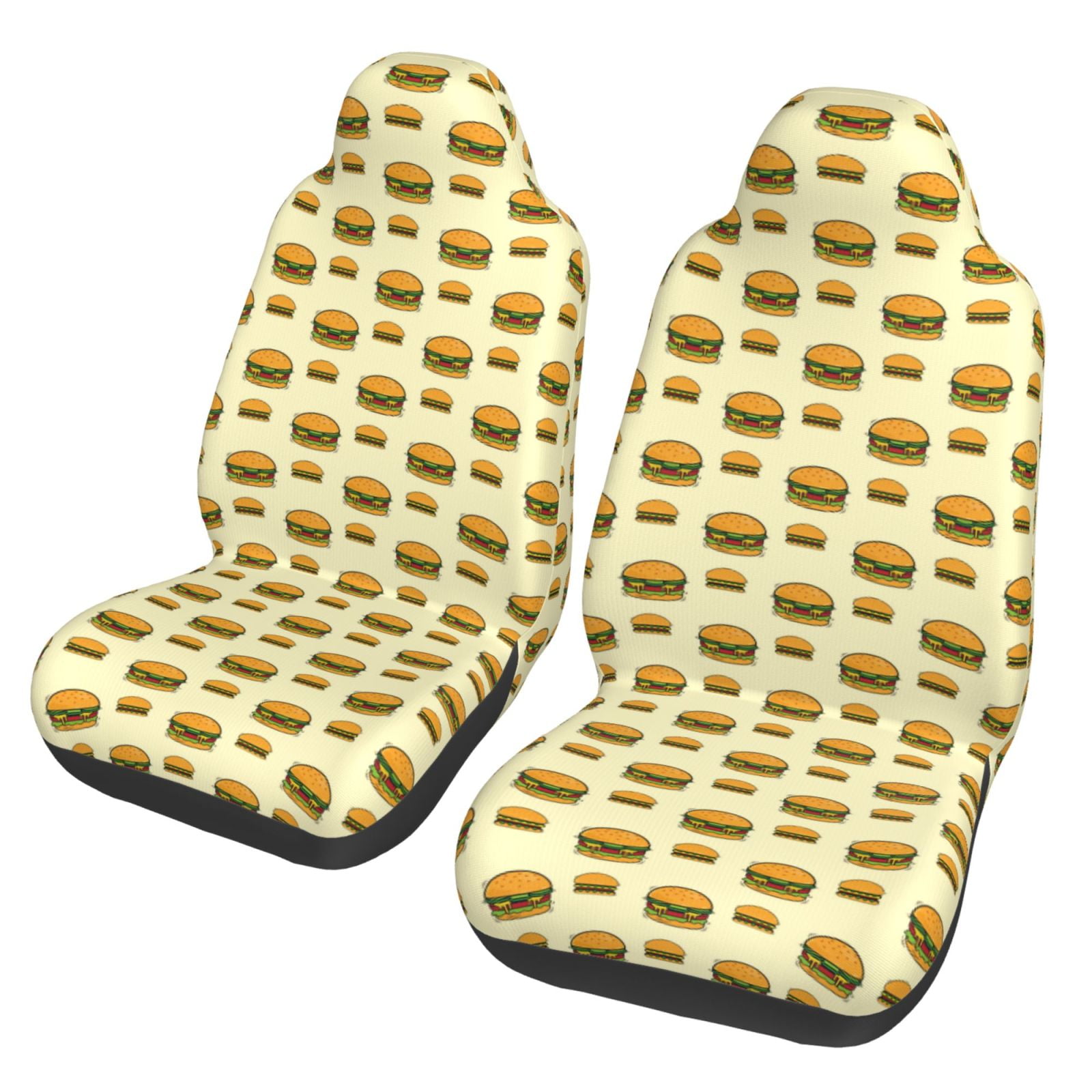 Honeii Burgers And Hot Dogs Print Car Seat Covers 2 Pieces, Full Set ...