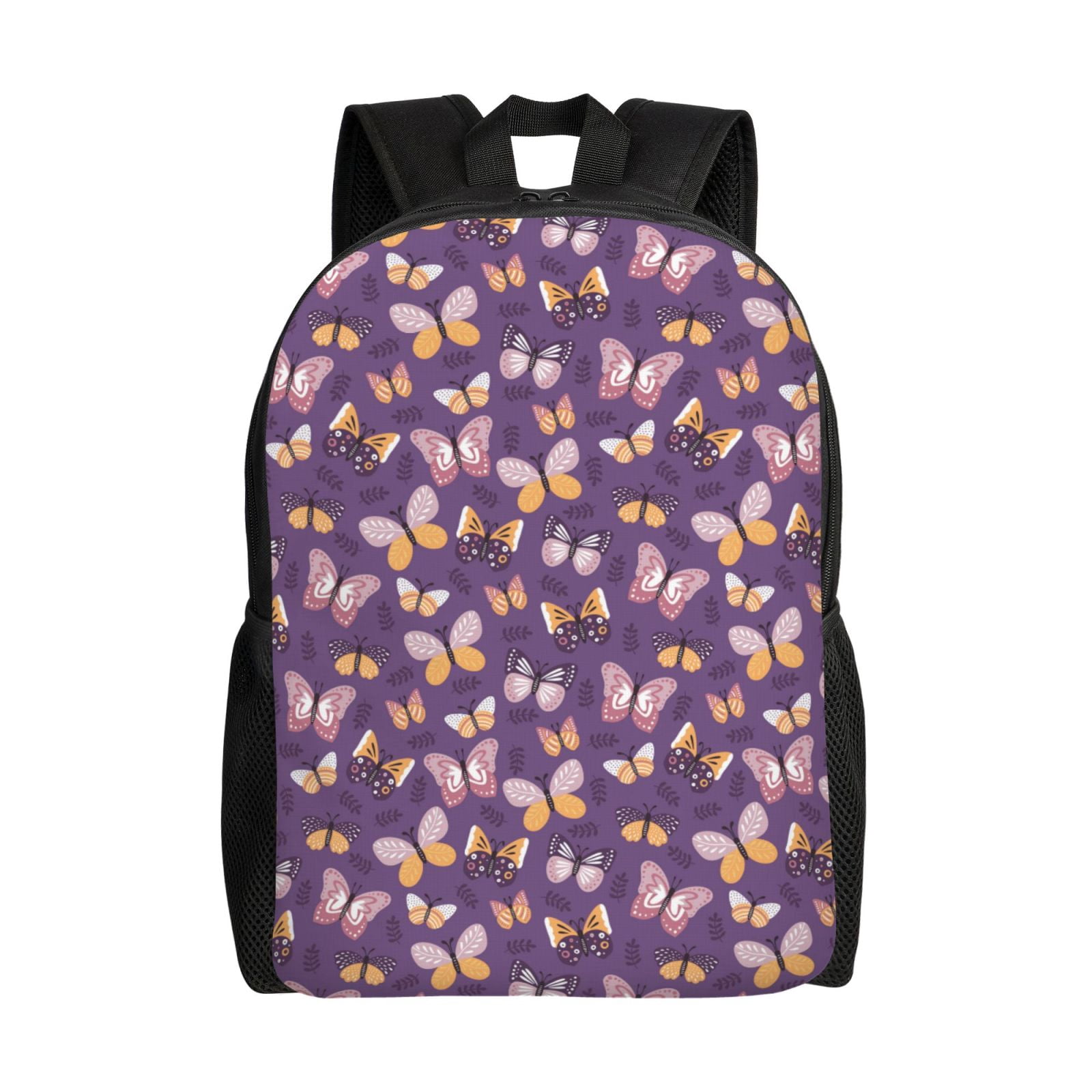 Honeii Butterflies And Floral Print Laptop Backpack for Work, College ...