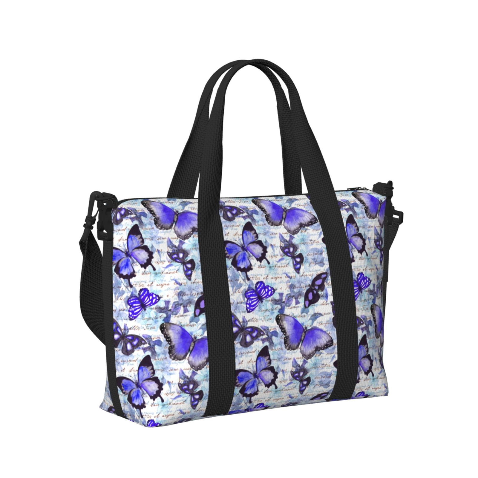 Honeii Butterflies Print Hand Travel Bag,Travel Duffle Bag, Waterproof ...