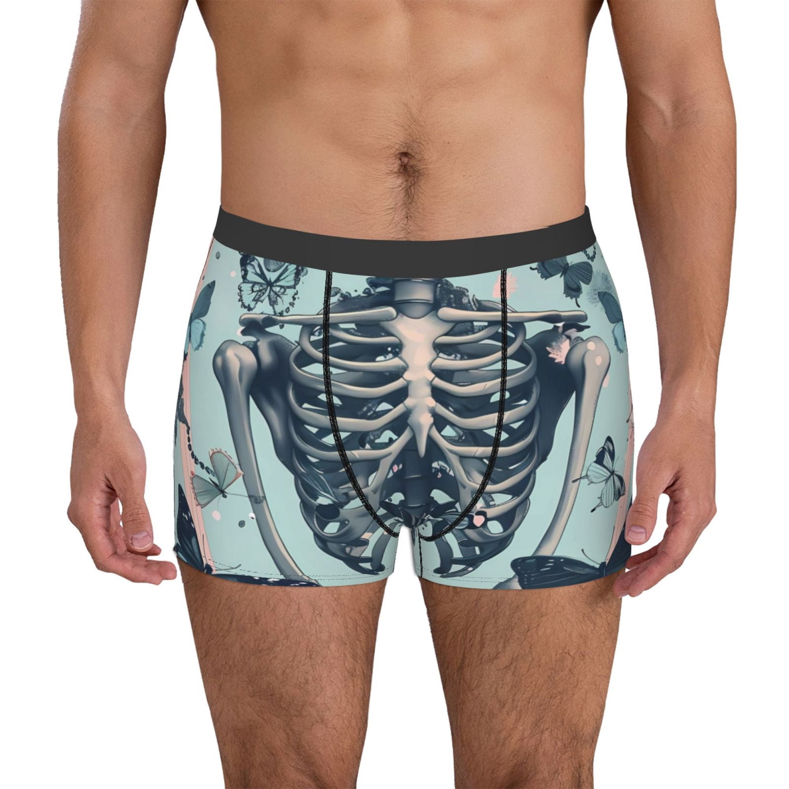 Honeii Butterflies Skull Bows Print Mens Boxer Briefs Breathable,Boxer ...