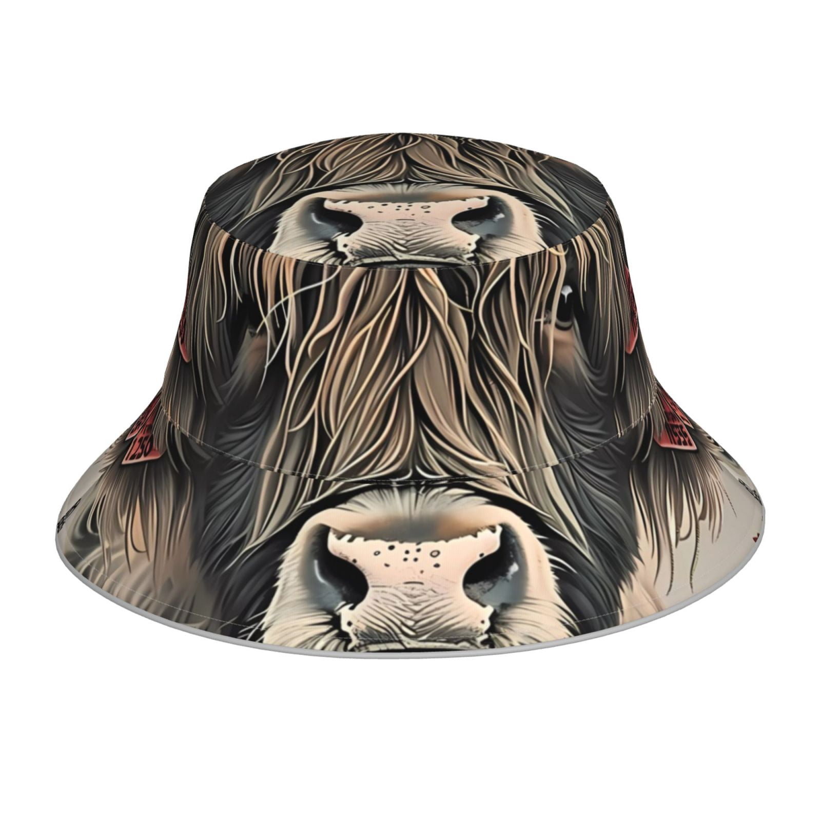 Honeii Butterfly Cow With Flowers for Unisex Bucket Hat Waterproof Rain ...