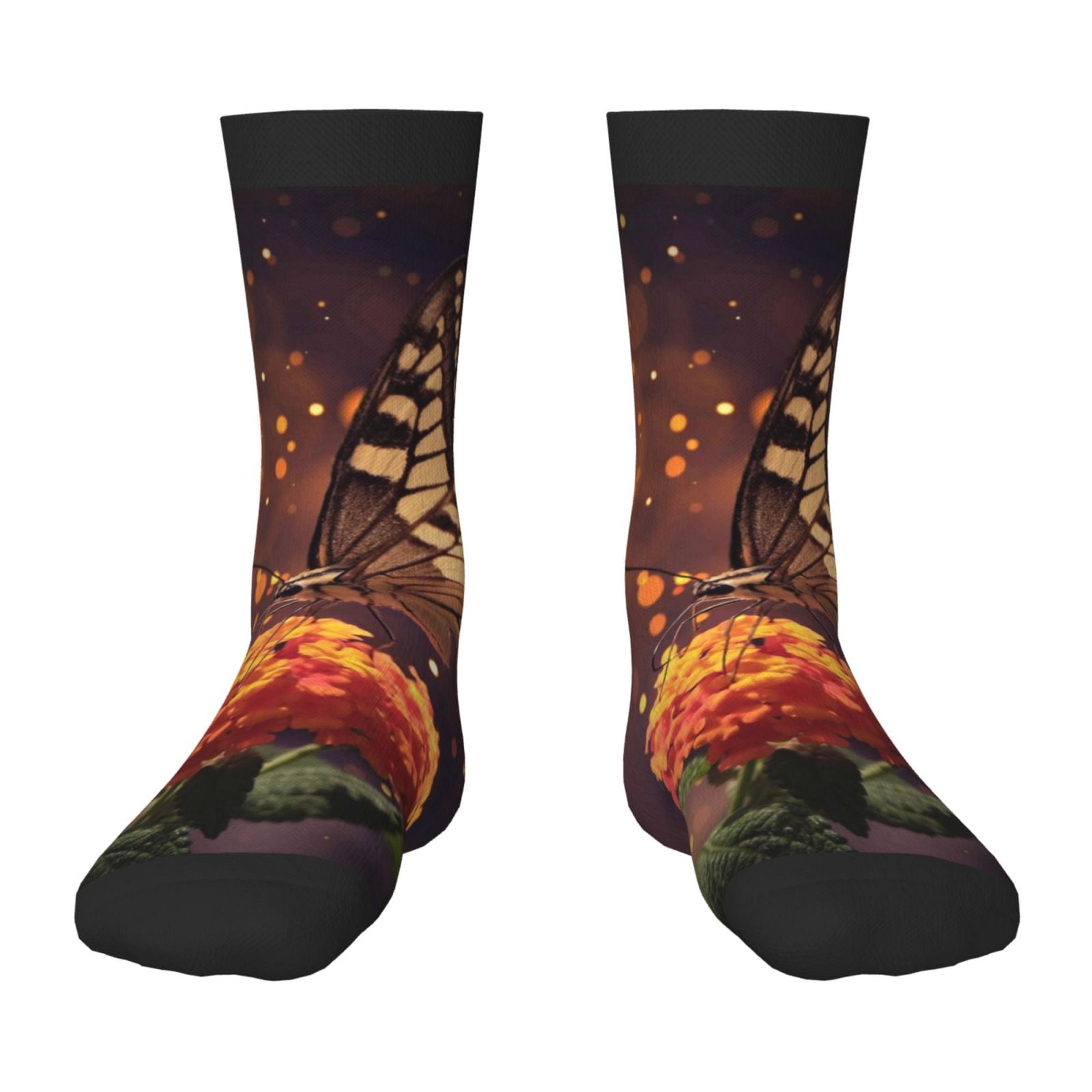 Honeii Butterfly Sitting on a Flower Print Children's Colorful Socks ...