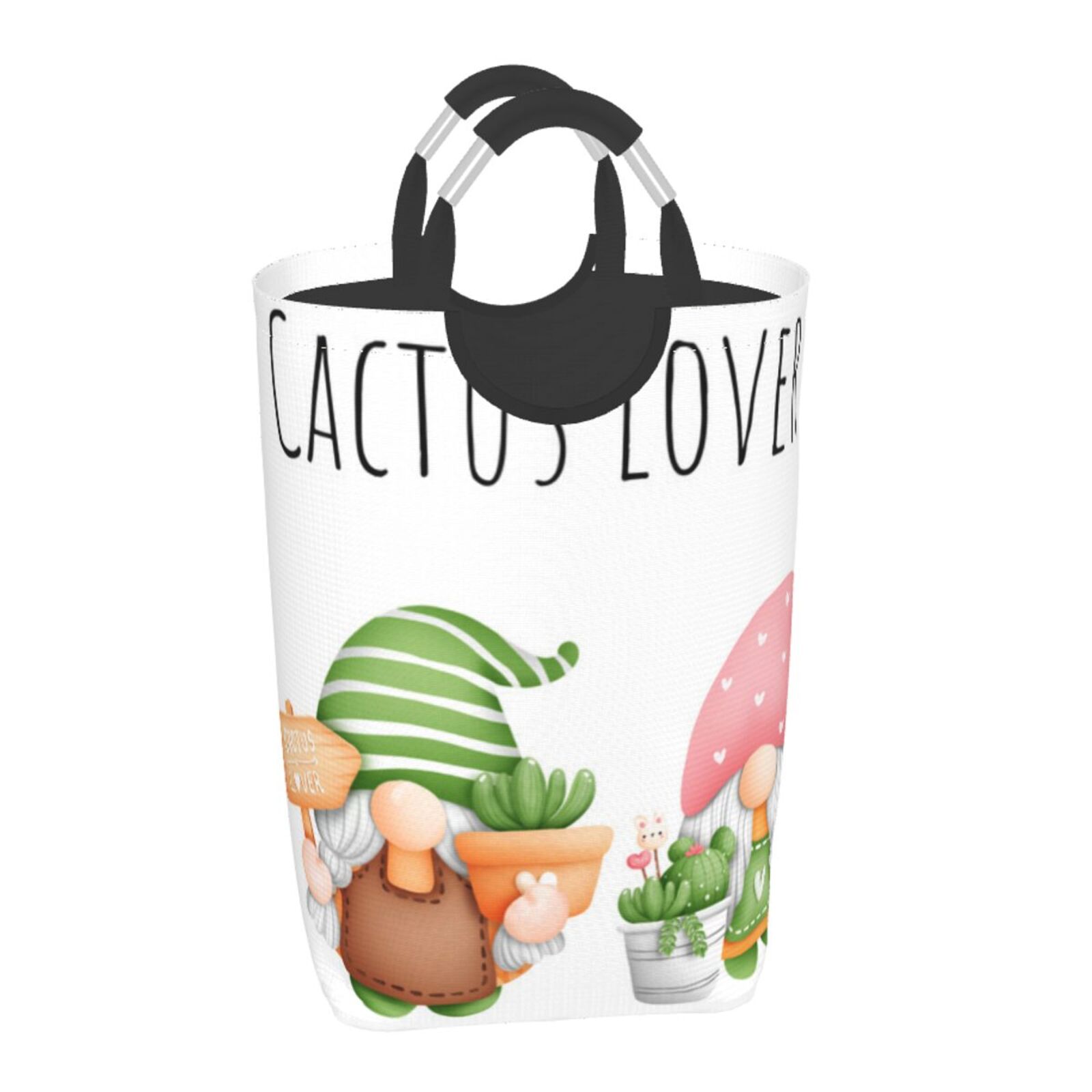 Honeii Cactus Gnome Print Laundry Hamper Collapsible Laundry Baskets ...