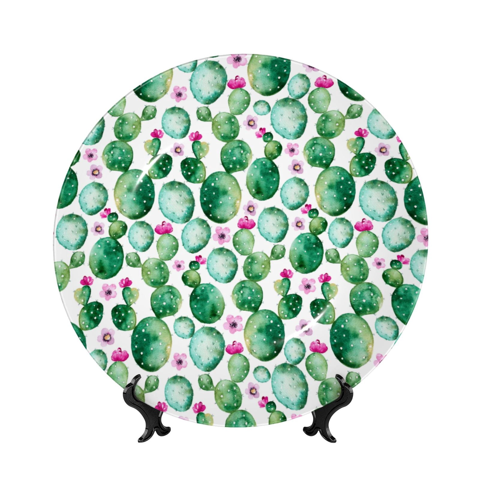 Honeii Cactus Plants Print Elegant Bone China Decorative Plate ...