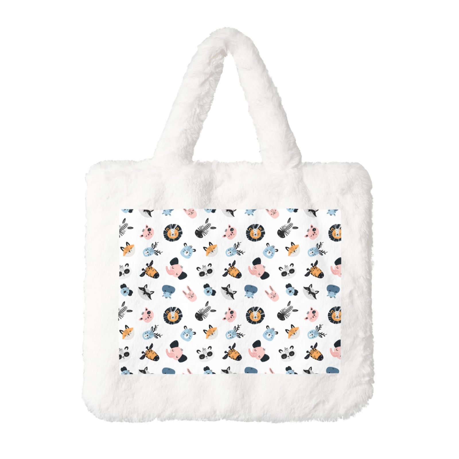 Honeii Cartoon Animals Print Fluffy Shoulder Bag Plush Bags Women ...