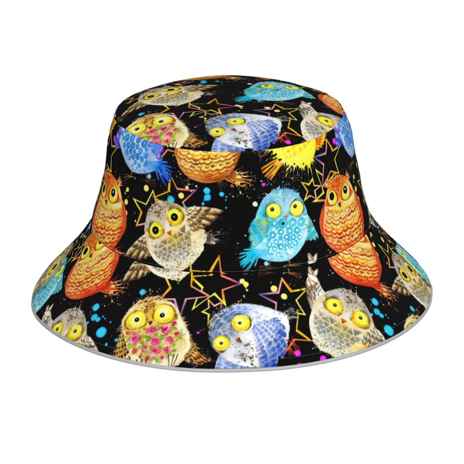 Honeii Cartoon Bird Owl for Unisex Bucket Hat Waterproof Rain Hat ...