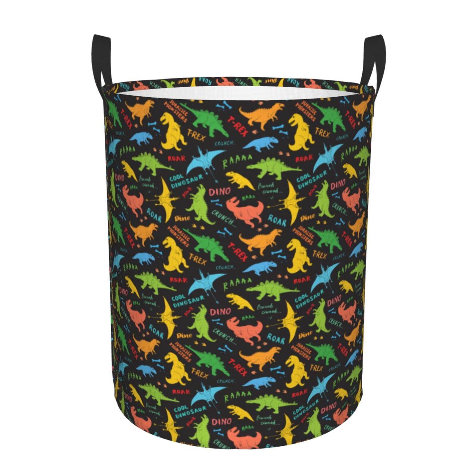 Honeii Cartoon Dino Print Laundry Hamper Basket,Baby Nursery Woven ...