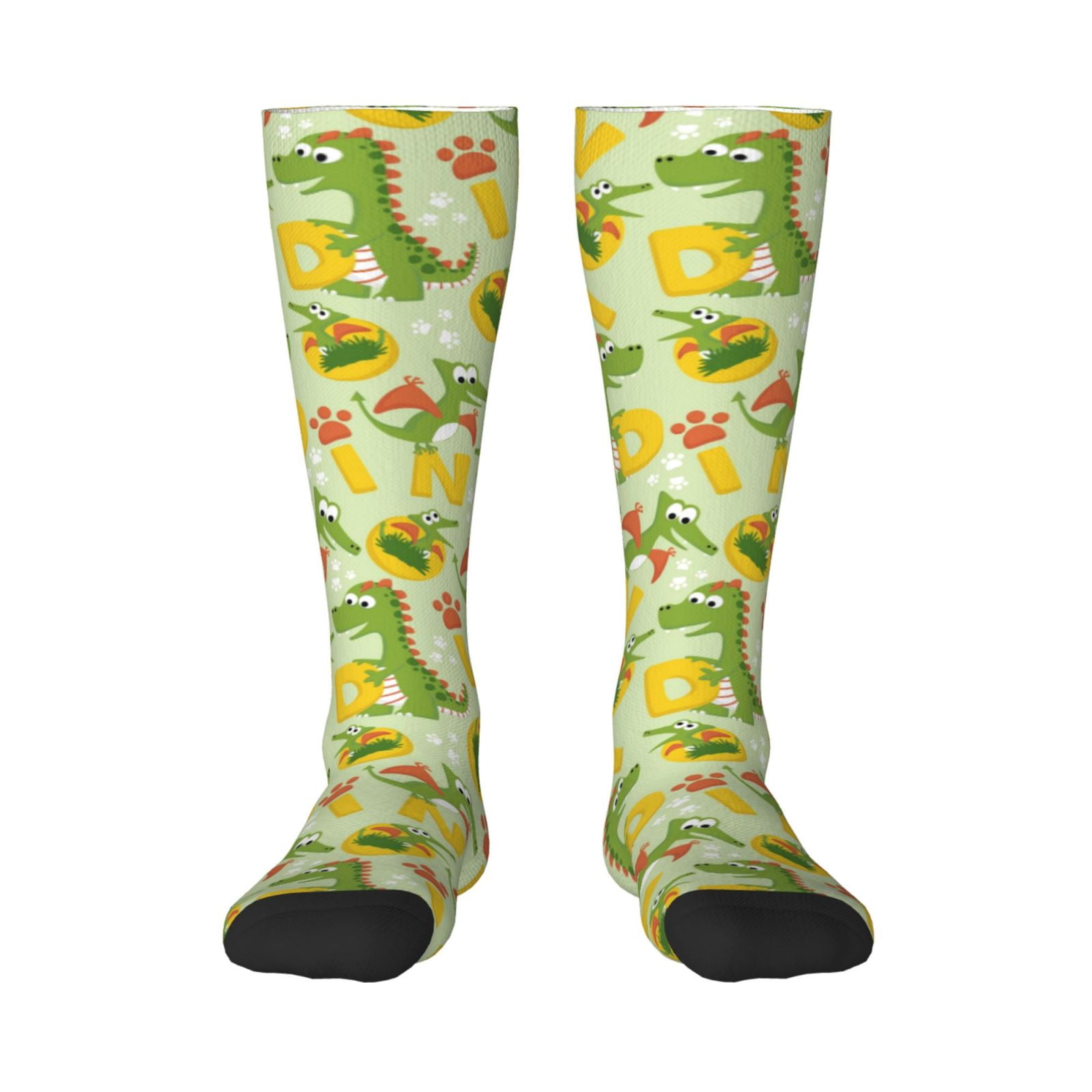Honeii Cartoon Dinosaurs Print Long Socks,Novelty Design Socks Gift for ...
