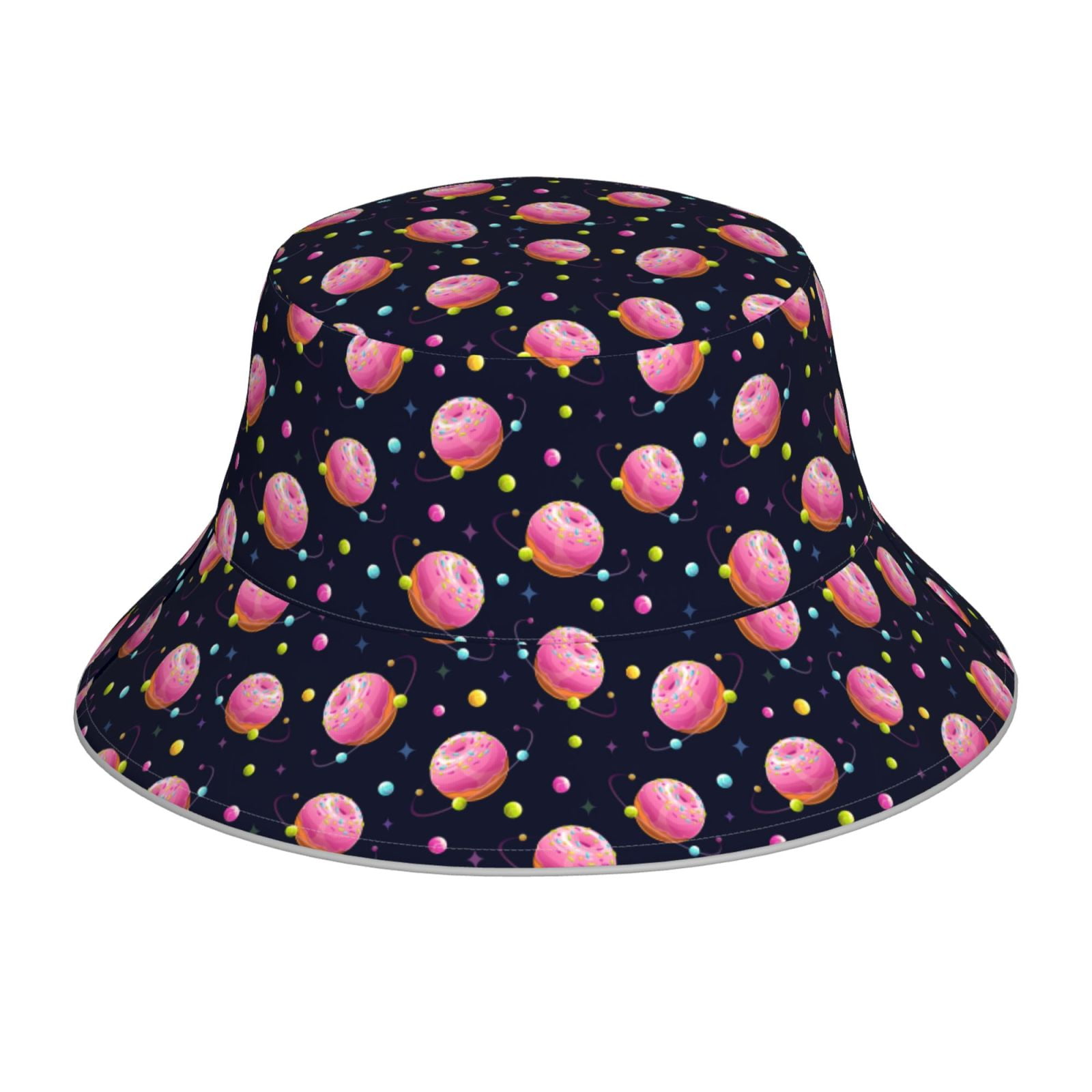 Honeii Cartoon Donut Planets for Unisex Bucket Hat Waterproof Rain Hat ...