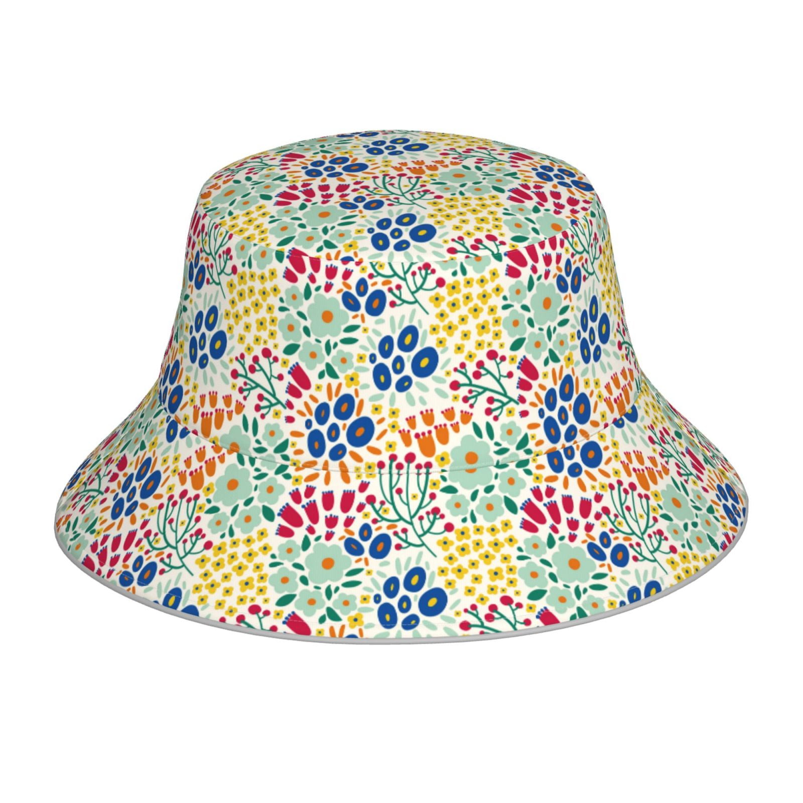 Honeii Cartoon Flowers for Unisex Bucket Hat Waterproof Rain Hat ...