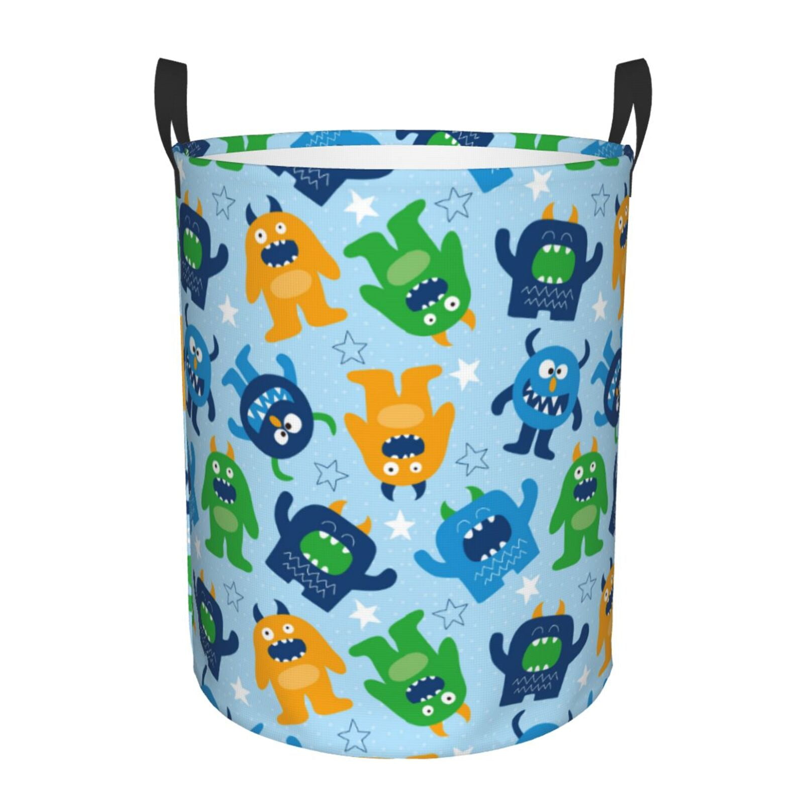 Honeii Cartoon Monster Print Laundry Hamper Basket,Baby Nursery Woven ...