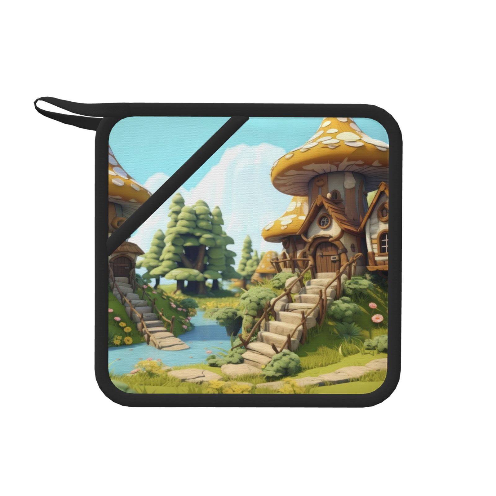 Honeii Cartoon Mushroom House for Silicone Trivets for Hot Pots and ...