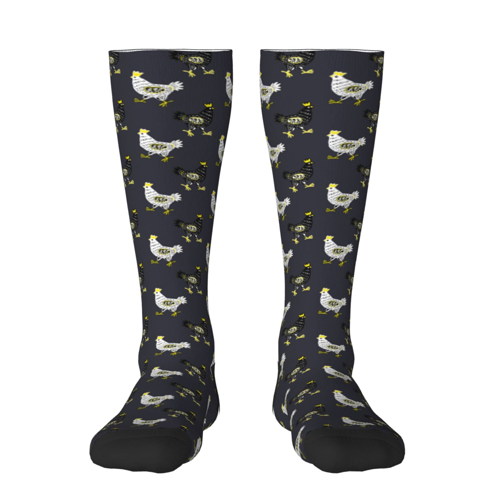 Honeii Cartoon Rooster Print Long Socks,Novelty Design Socks Gift for ...