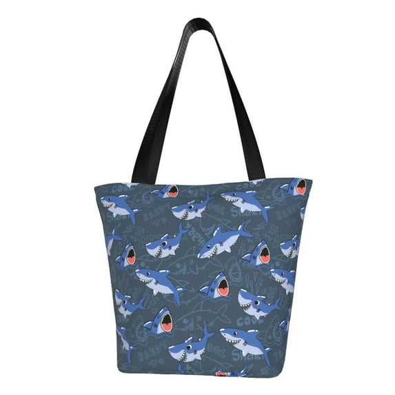 Honeii Cartoon Shark Print Women Top Handle Satchel Handbags,Fashion ...