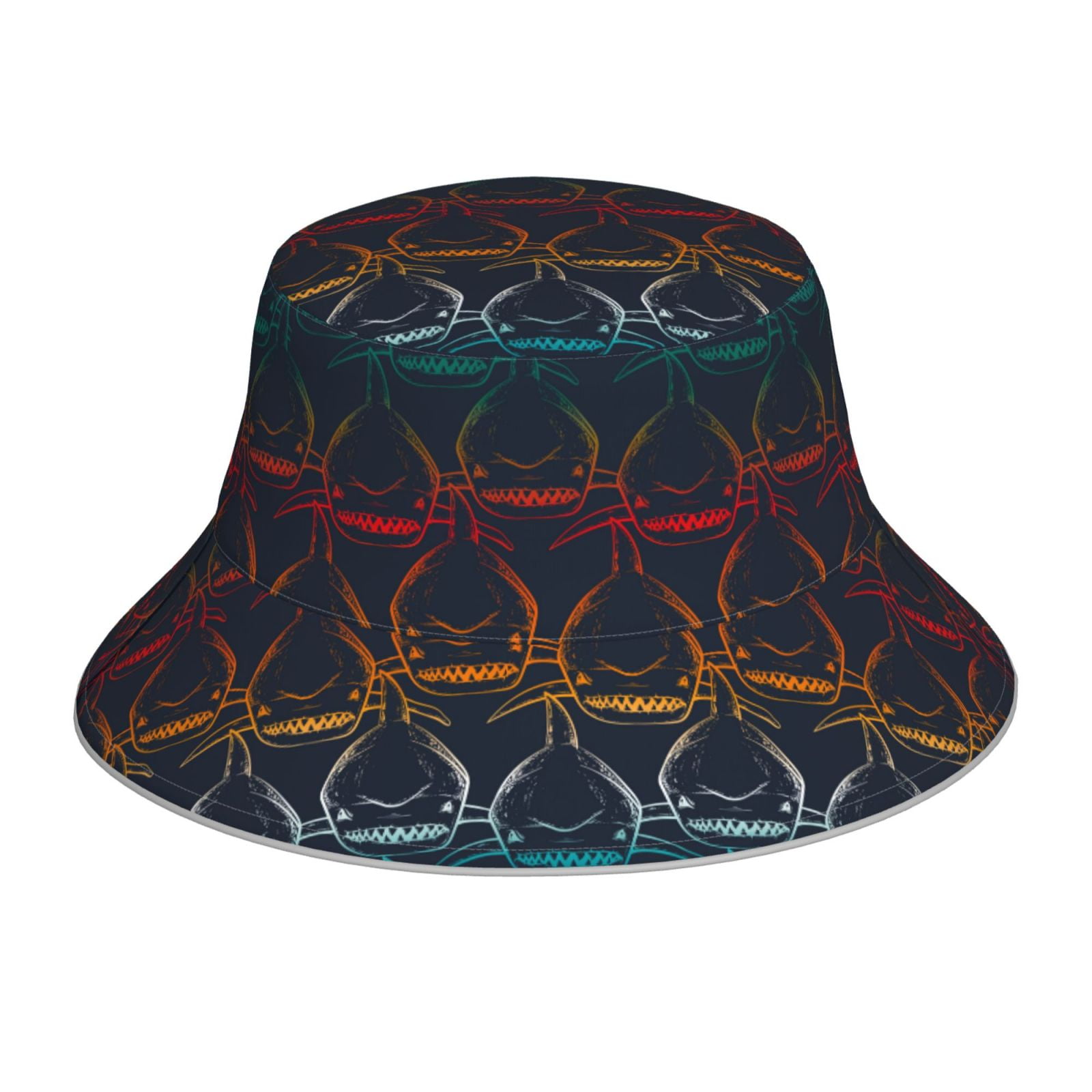 Honeii Cartoon Sharks for Unisex Bucket Hat Waterproof Rain Hat ...