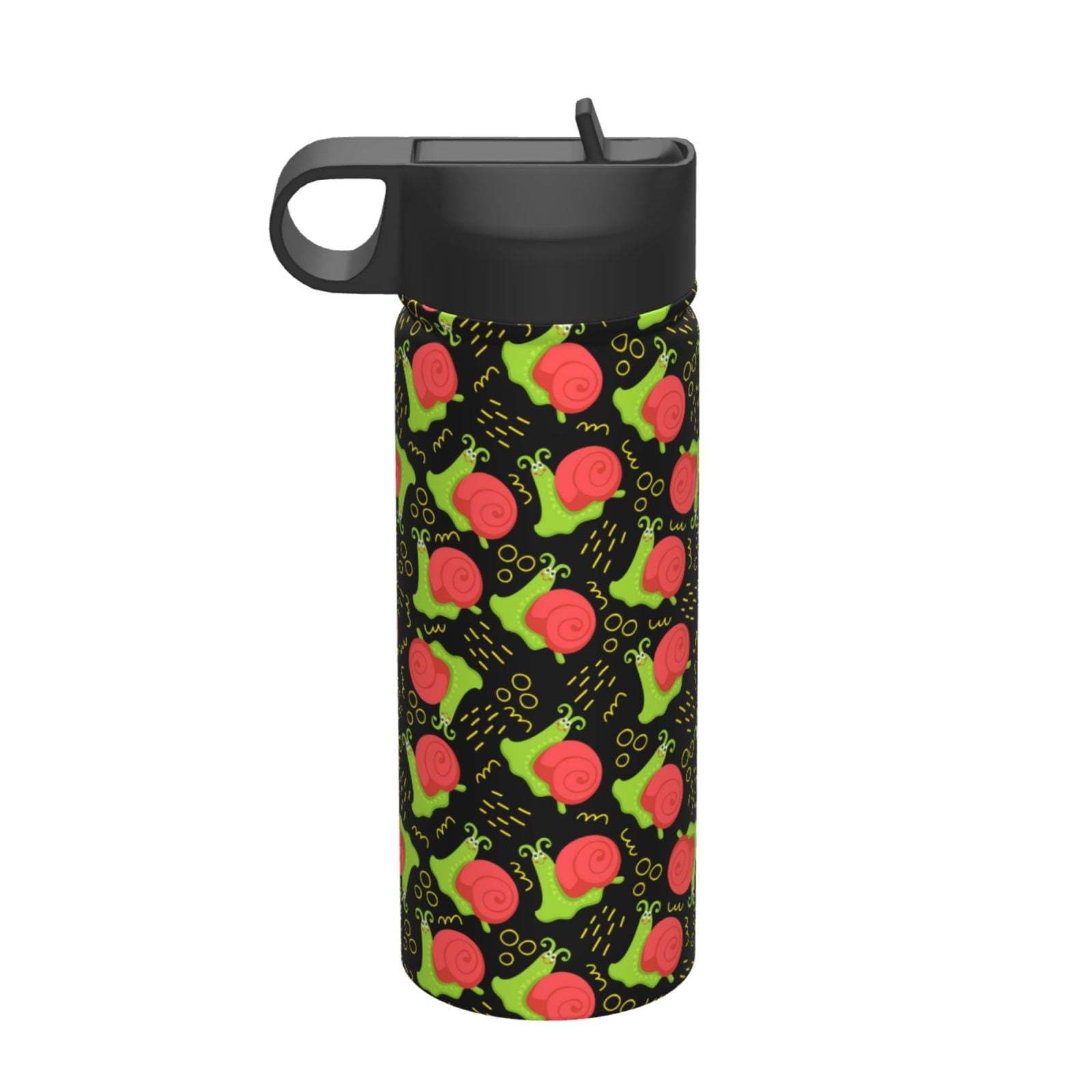 Honeii Cartoon Snail Print 18 oz Insulated Water Bottle with Straw Lid ...