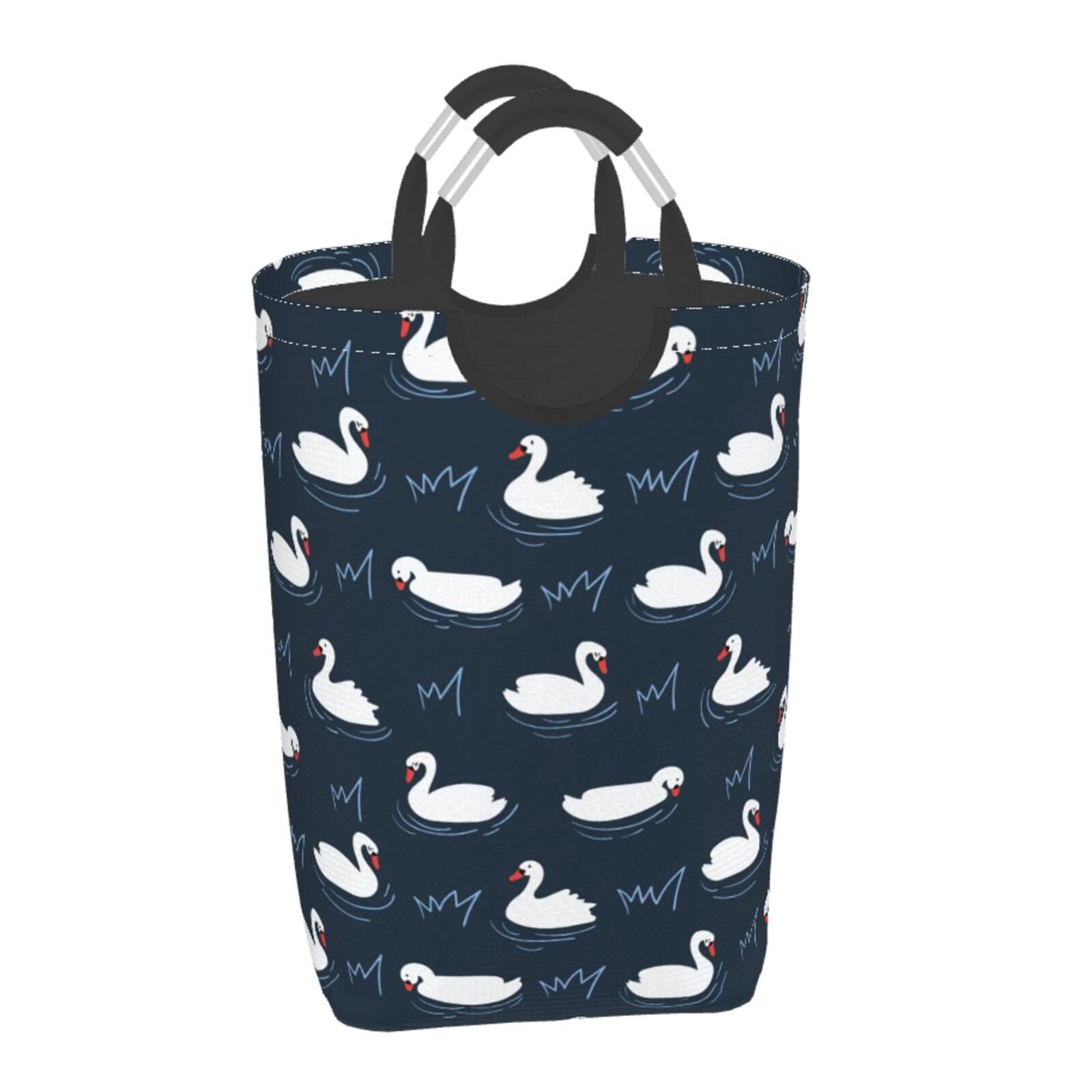 Honeii Cartoon Swan Print Laundry Hamper Collapsible Laundry Baskets ...