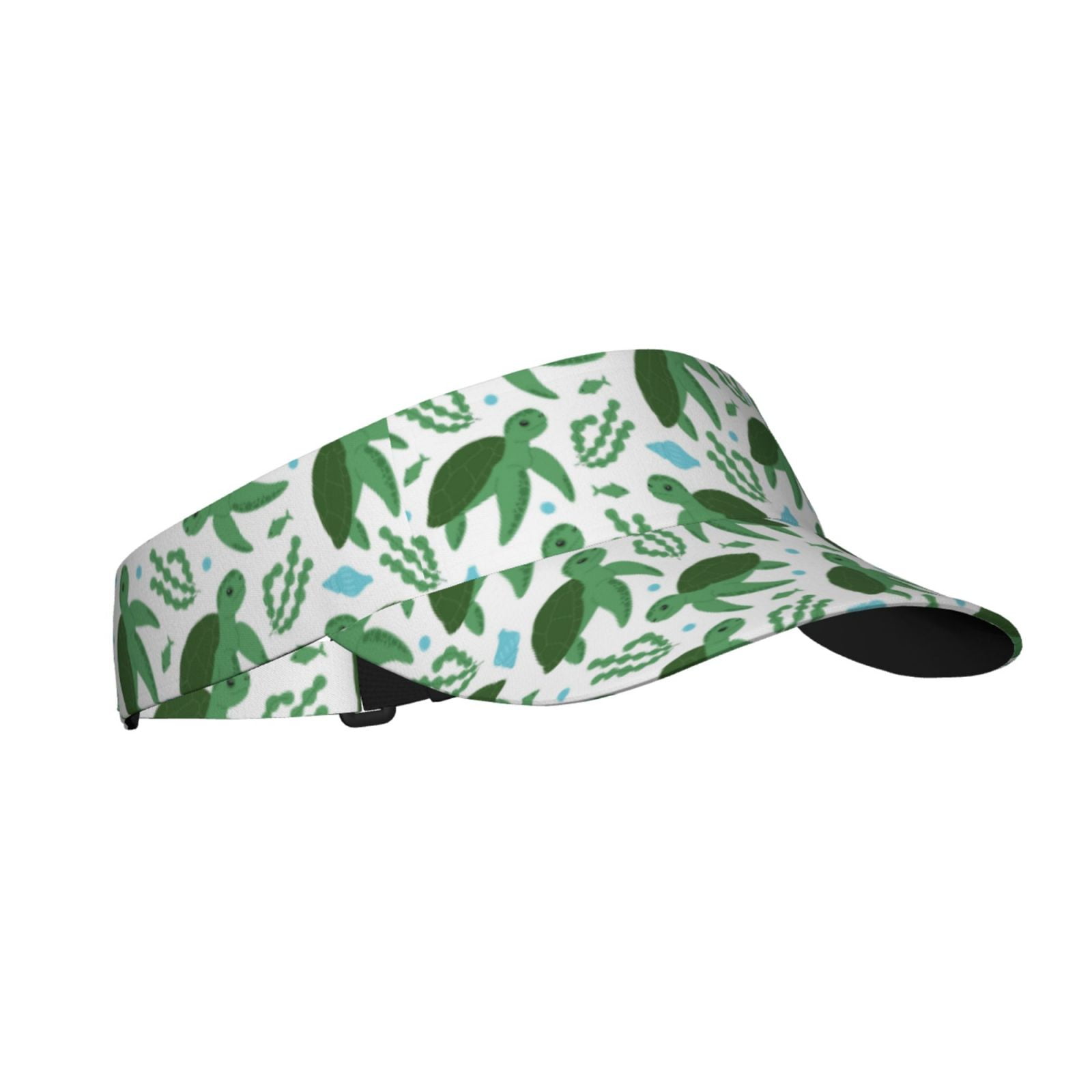 Honeii Cartoon Turtle Print Adult Sunscreen Visor Cap, Adjustable Sun ...