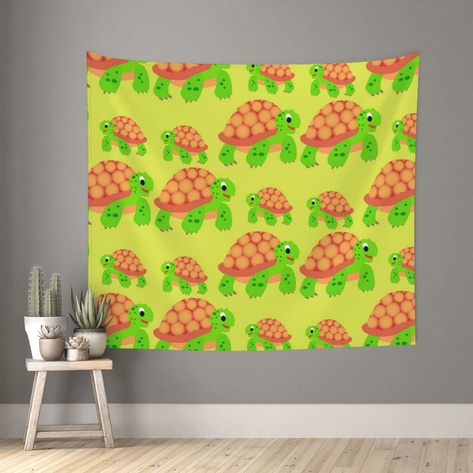 Honeii Cartoon Turtles 1 print Tapestry for Bedroom, Tapestry Wall ...