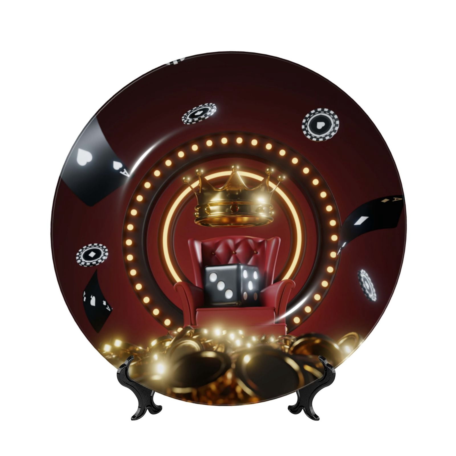 Honeii Casino King And Playing Cards Print Elegant Bone China ...
