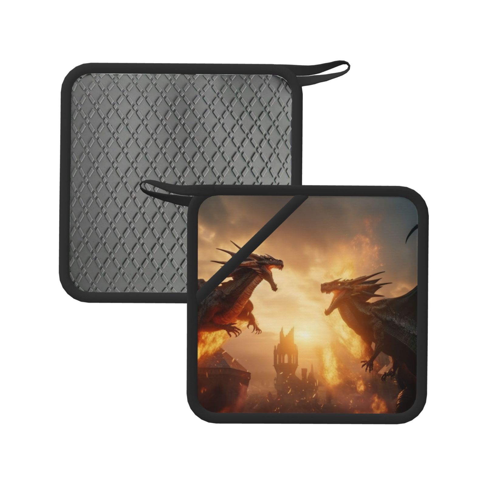 Honeii Castle Cool Fire Dragon for Silicone Trivets for Hot Pots and ...