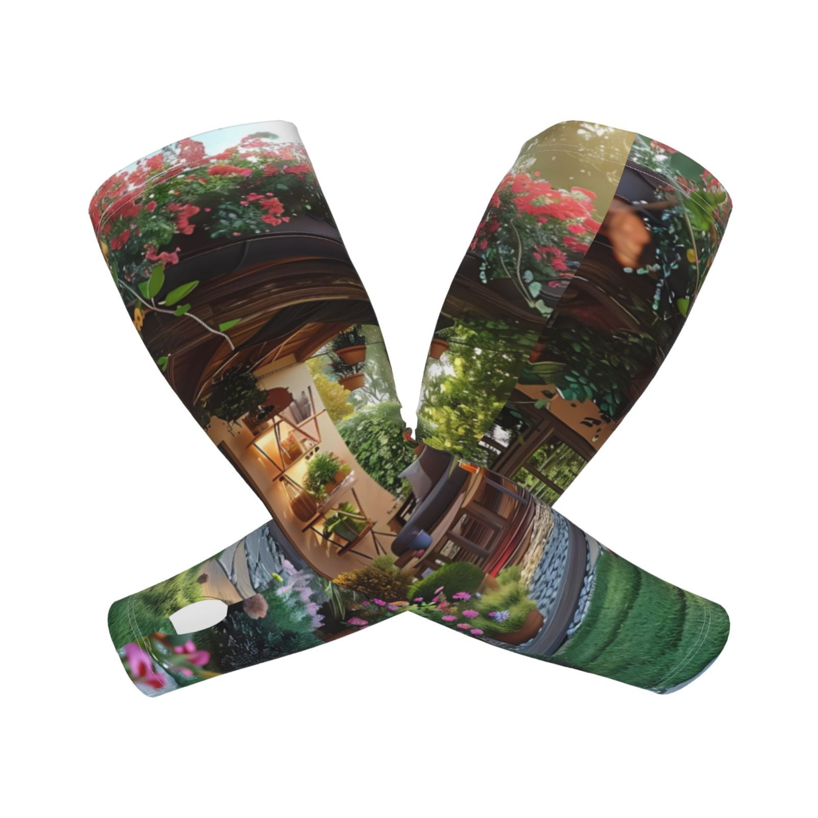 Honeii Charming Garden Patio Print Cooling Sleeves for Sun Protection ...