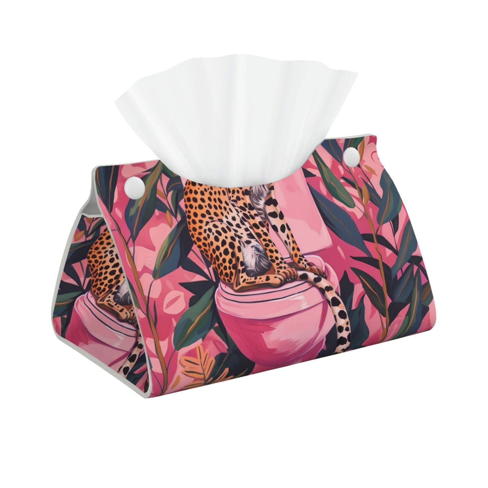 Honeii Cheetah On Toilet Humor Art for Tissue Box Cover/Holder - Covers ...