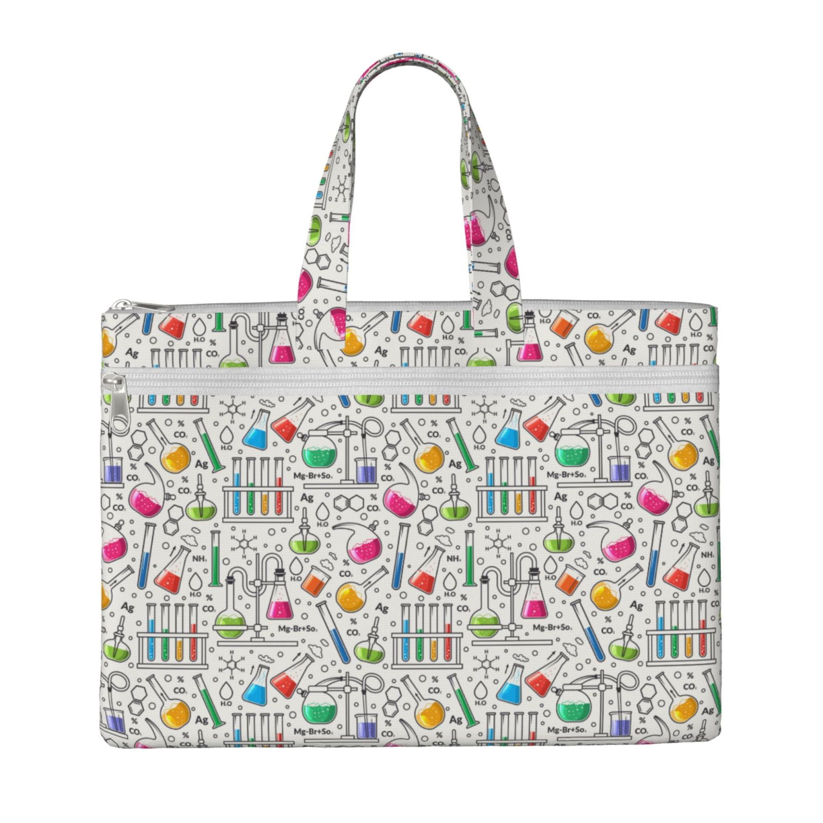 Honeii Chemical Flasks And Test Tubes Print Canvas Tote Bag with ...