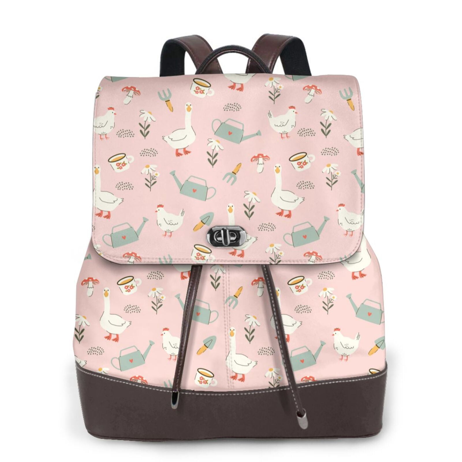 Honeii Chicken And Goose rint Leather Backpack,Trendy Leather Backpack ...