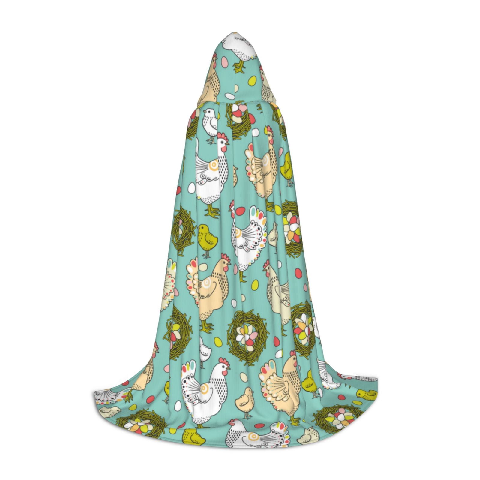 Honeii Chicken Laying Eggs Print Poncho Cape, Cloak Coat, Snuggly ...